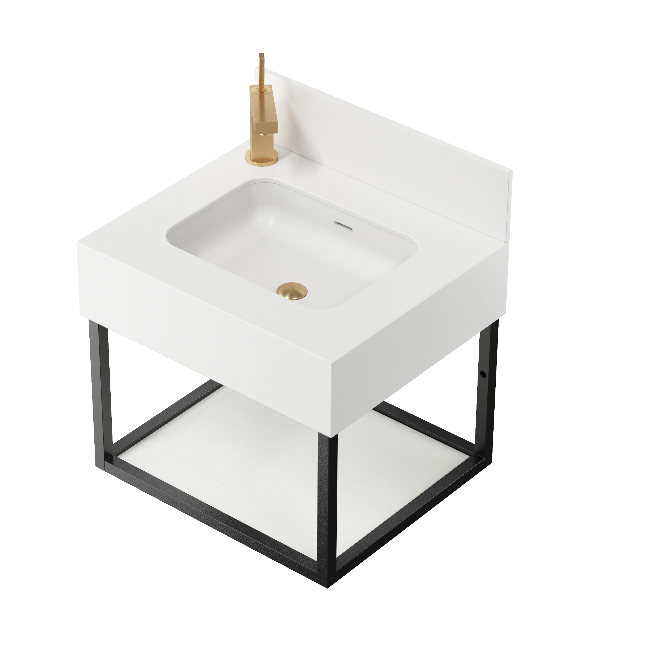 Rectangle Basin Vanity Unit with Frame